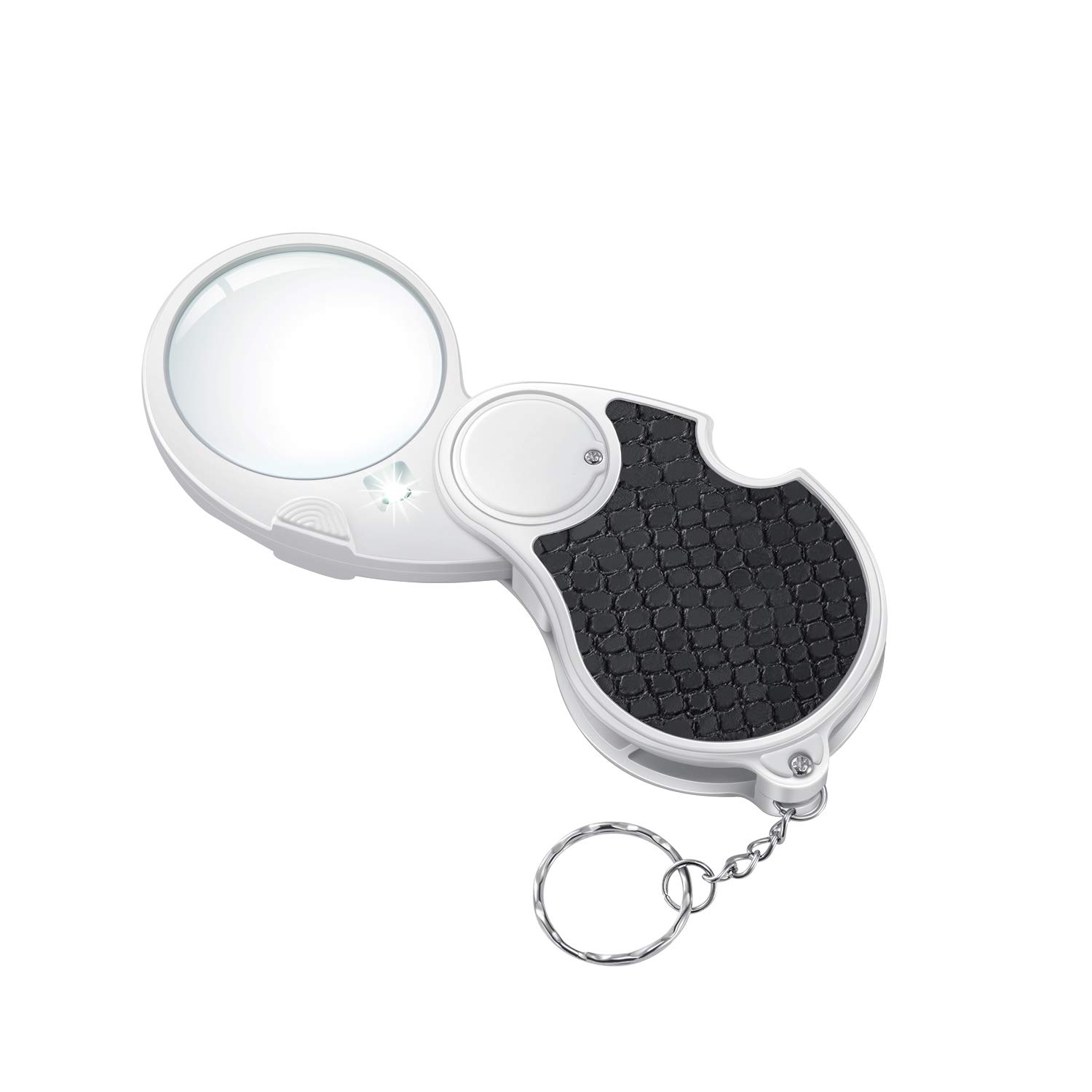 Magnifying Glass with Light, Lighted Magnifying Glass, 5X Handheld Pocket Magnifier Small Illuminated Folding Hand Held Lighted Magnifier for Reading Coins Hobby Travel - 45 Mm Diameter