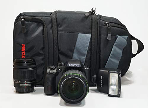 Pentax K-70 Weather-Sealed DSLR Camera with 18-135mm Lens (Black) Bundle with 50-200mm Lens, AF-200FG Flash, and Bag