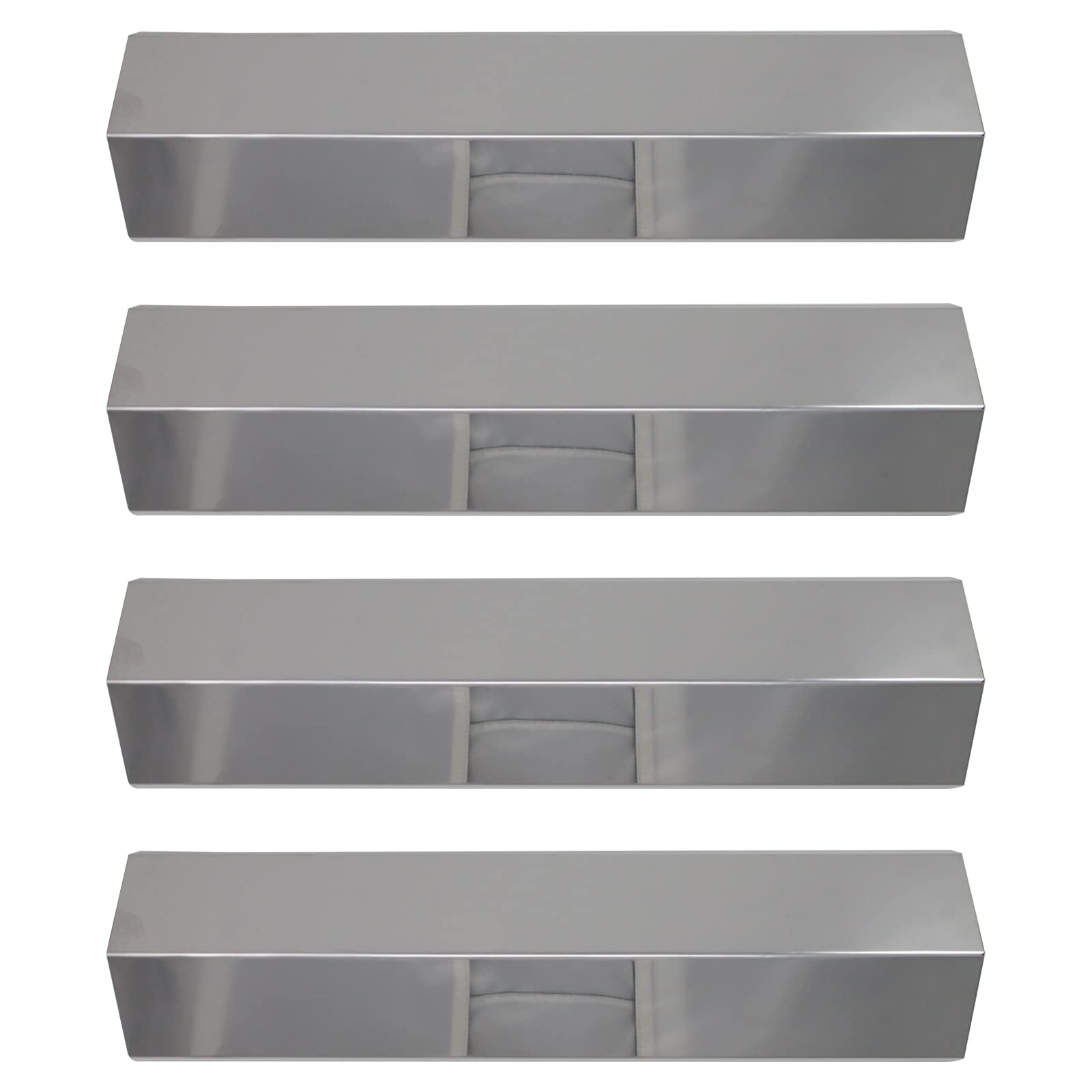 4-Pack BBQ Grill Heat Shield Plate Tent Replacement Parts for Brinkmann 810-3661-F - Compatible Barbeque Stainless Steel Flame Tamer, Guard, Deflector, Flavorizer Bar, Vaporizer Bar, Burner Cover 15"