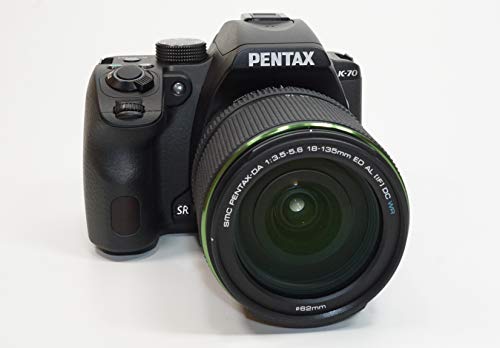 Pentax K-70 Weather-Sealed DSLR Camera with 18-135mm Lens (Black) Bundle with 50-200mm Lens, AF-200FG Flash, and Bag
