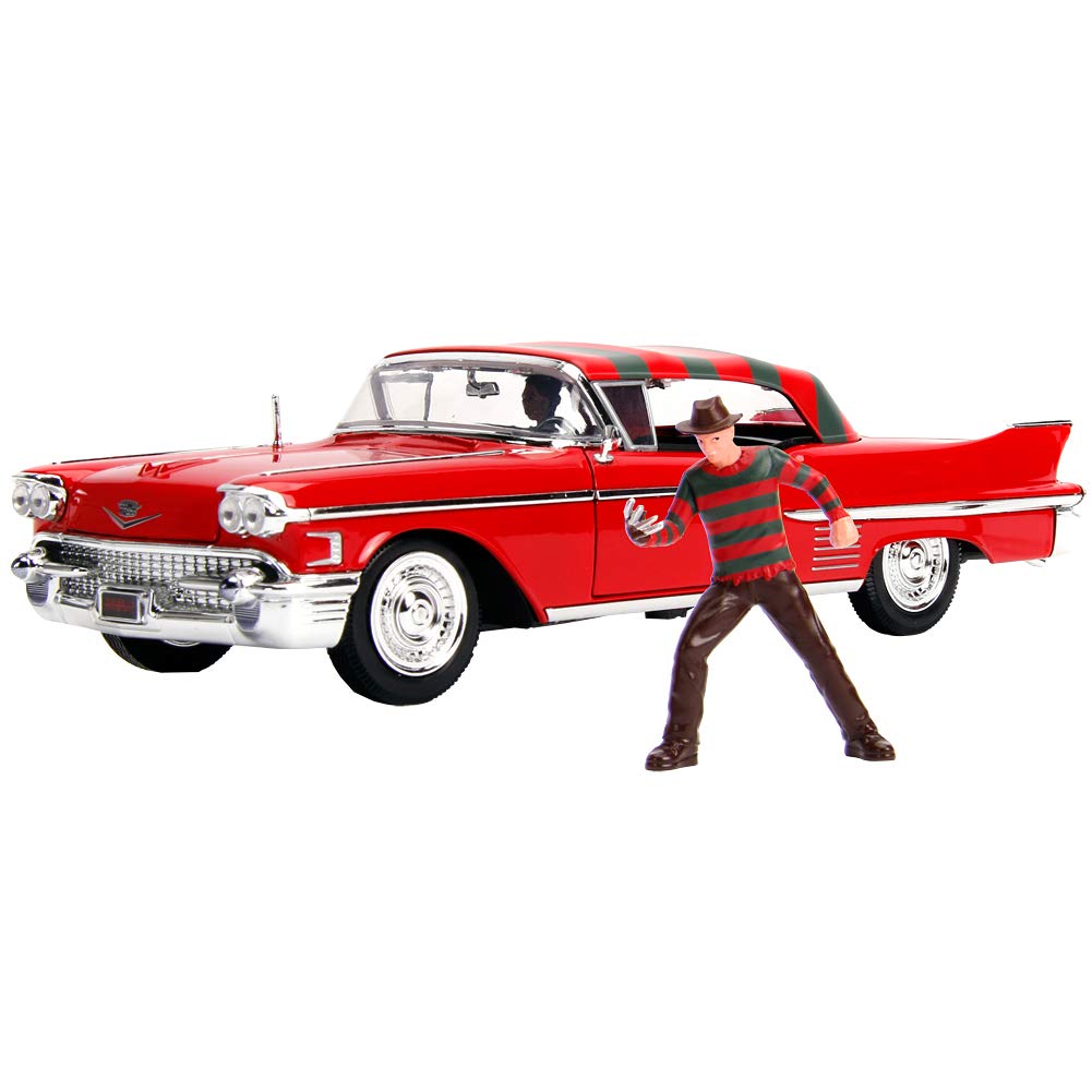 Jada Toys 1:24 Nightmare - '57 Cadillac W/Figure, Red, Standard, 26066