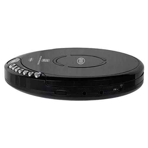 Jensen Portable CD-120BK Portable Personal CD Player Compact 120 SEC Anti-Skip CD Player β Lightweight & Shockproof Music Disc Player & FM Radio Pro-Earbuds for Kids & Adults