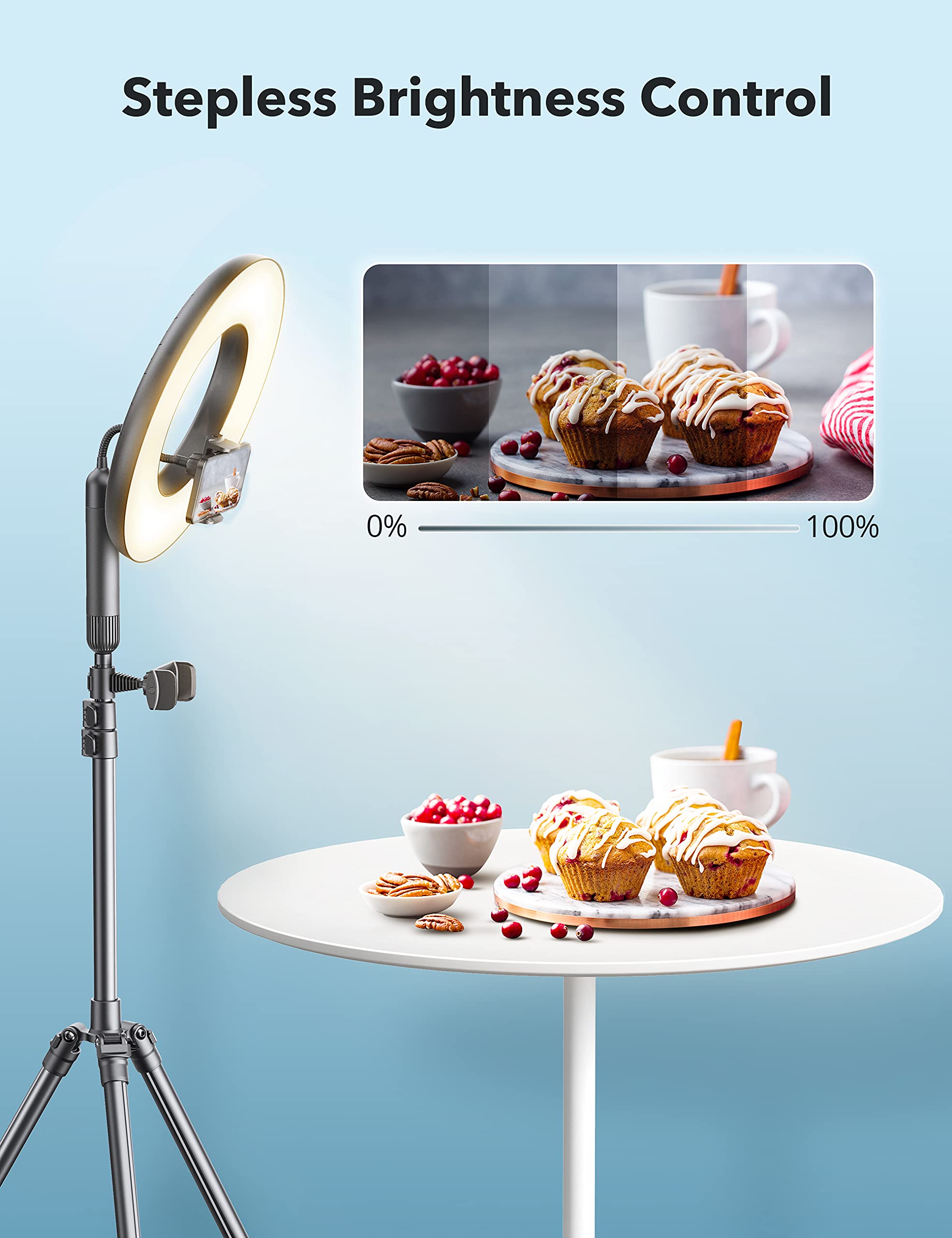 14โ Selfie Ring Light with 78โ Extendable Tripod and 2 Phone Holders, 5 Color Modes and 10 Brightness Levels, Remote Light Control, Bluetooth Shutter, Adjustable Led Ring Light for Makeup/Video/TikTok