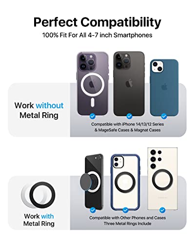 andobil Magnetic Phone Holder for Car [Small BUT Ultra Stable] All-Metal Dashboard Car Mount [Powerful 20 Magnets] Phone Mount for Car Compatible with iPhone 14 13 12 Pro Max/Samsung/MagSafe Case
