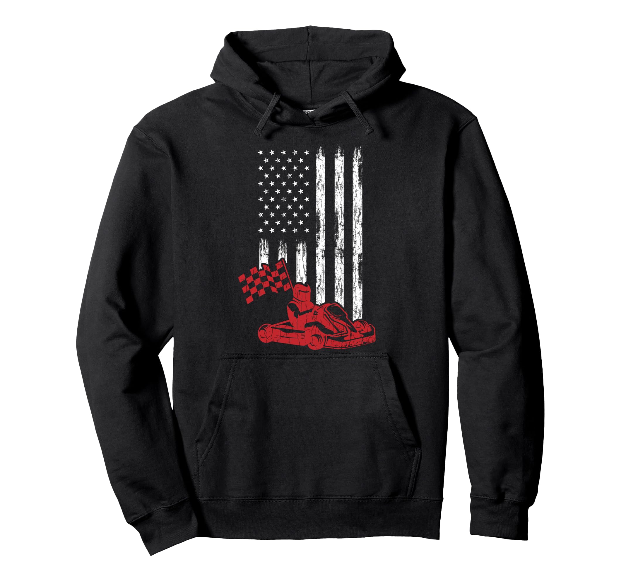 Go Kart Vintage USA Fun Racer Karting Driver Racing Graphic Pullover Hoodie