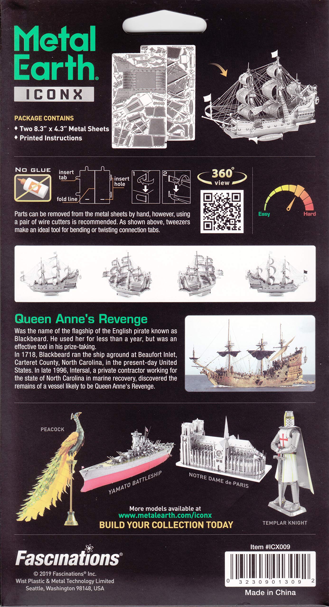 Metal Earth Premium Series Queen Anne's Revenge 3D Metal Model Fascinations