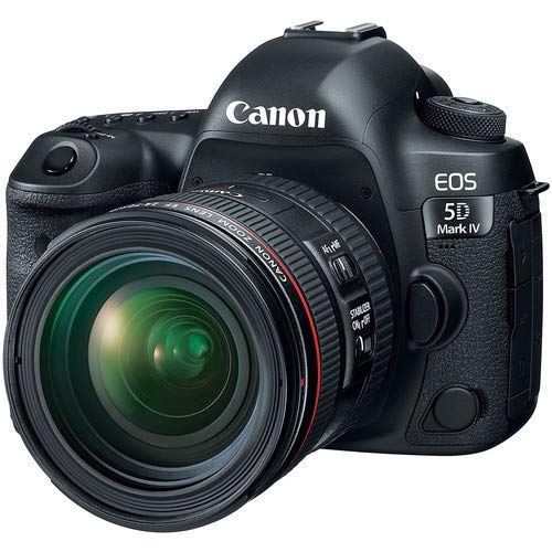 Canon EOS 5D Mark IV DSLR Camera and Canon EF 24-70mm f/4L is USM Lens + 2 Flash System with Deluxe Accessory Kit (4-Pack Photo/Video Editing Software, Pro Microphone w/Windshield and More) (Renewed)