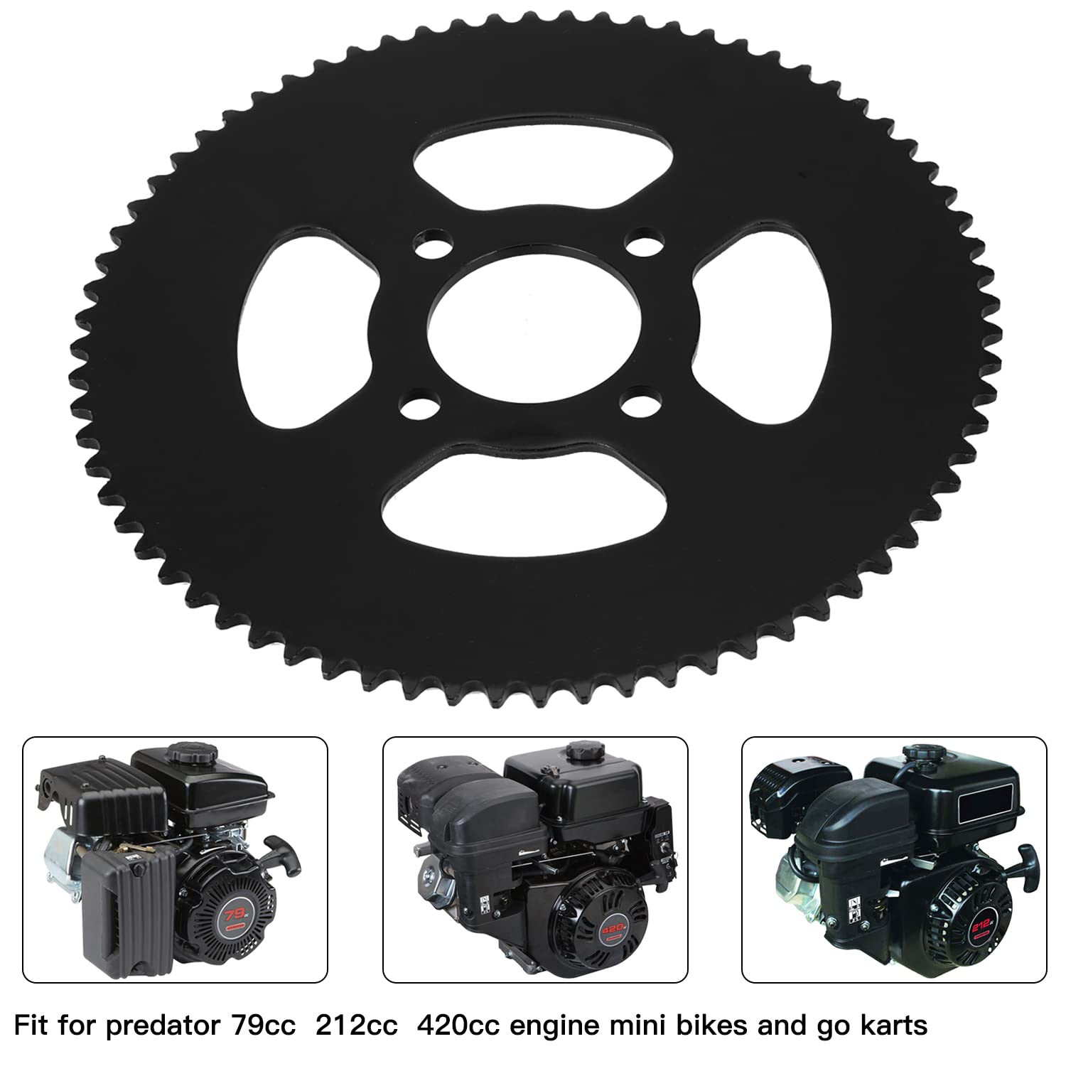 YOXUFA 72 Tooth 35 Chain Sprocket 51mm Bore for Mini Bike Go Kart with Predator 79cc 212cc 420cc Engine ATV Go Cart Powersports Parts