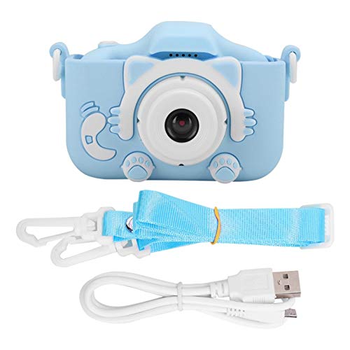 Goshyda 12MP Mini Children Camera,Digital Camera Toy,with Double Camera,Nice Gift,2.0in IPS Screen,Comfortable,Durable(Blue)
