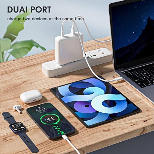2 Port 108W 12W QC 96W USB C Charger for MacBook Air/MacBook Pro,Compatible with iPad Pro,Charger with 2M USB C to C Charging Cable