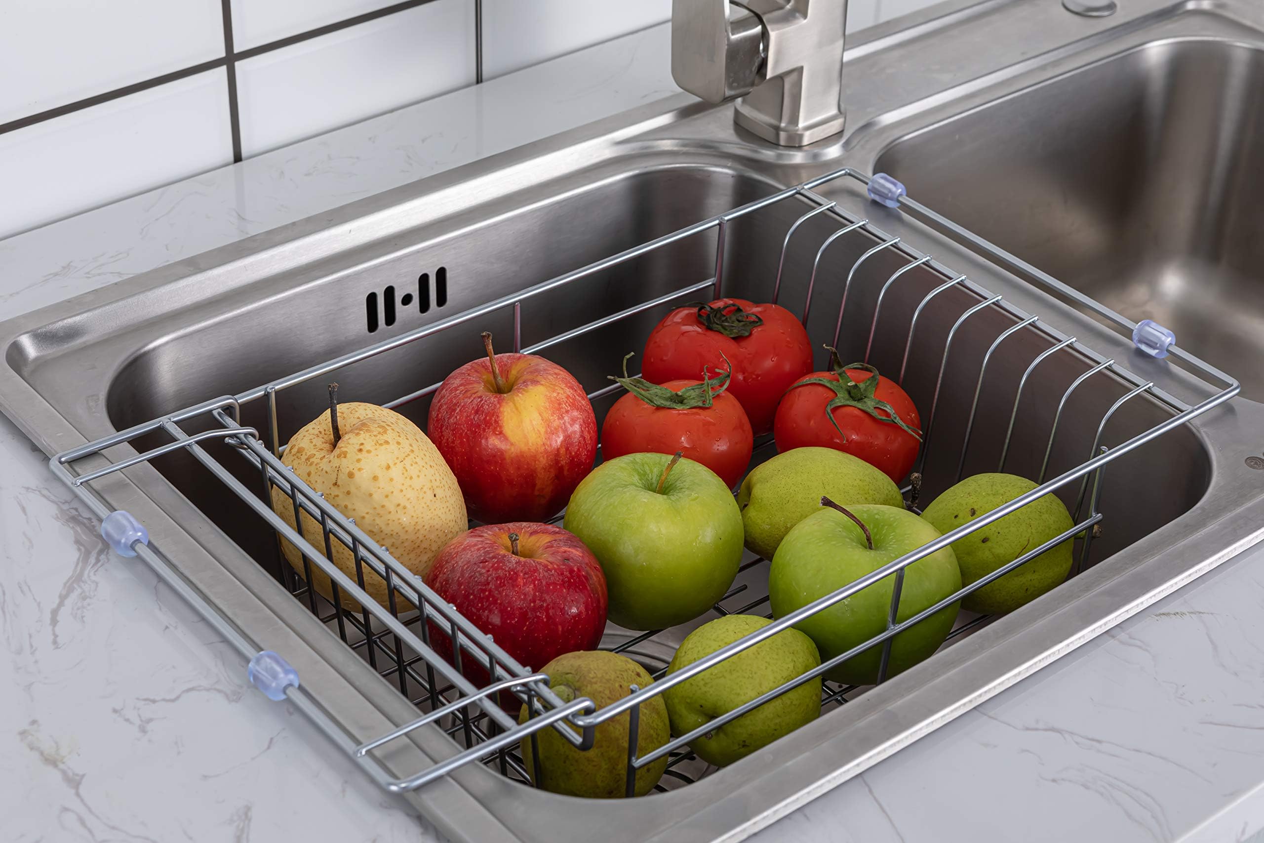 Premium Racks Expandable Over The Sink Dish Rack - 304 Stainless Steel - Durable