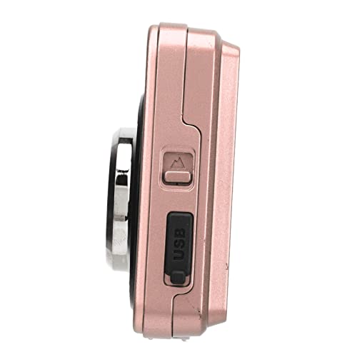 4K Compact Digital Camera, 48MP 2.7in LCD Screen Pocket Camera for Kids, 8X Zoom Rechargeable Students Vlogging Camera Support 128GB TF Card for Gifts, Beginners (Pink)