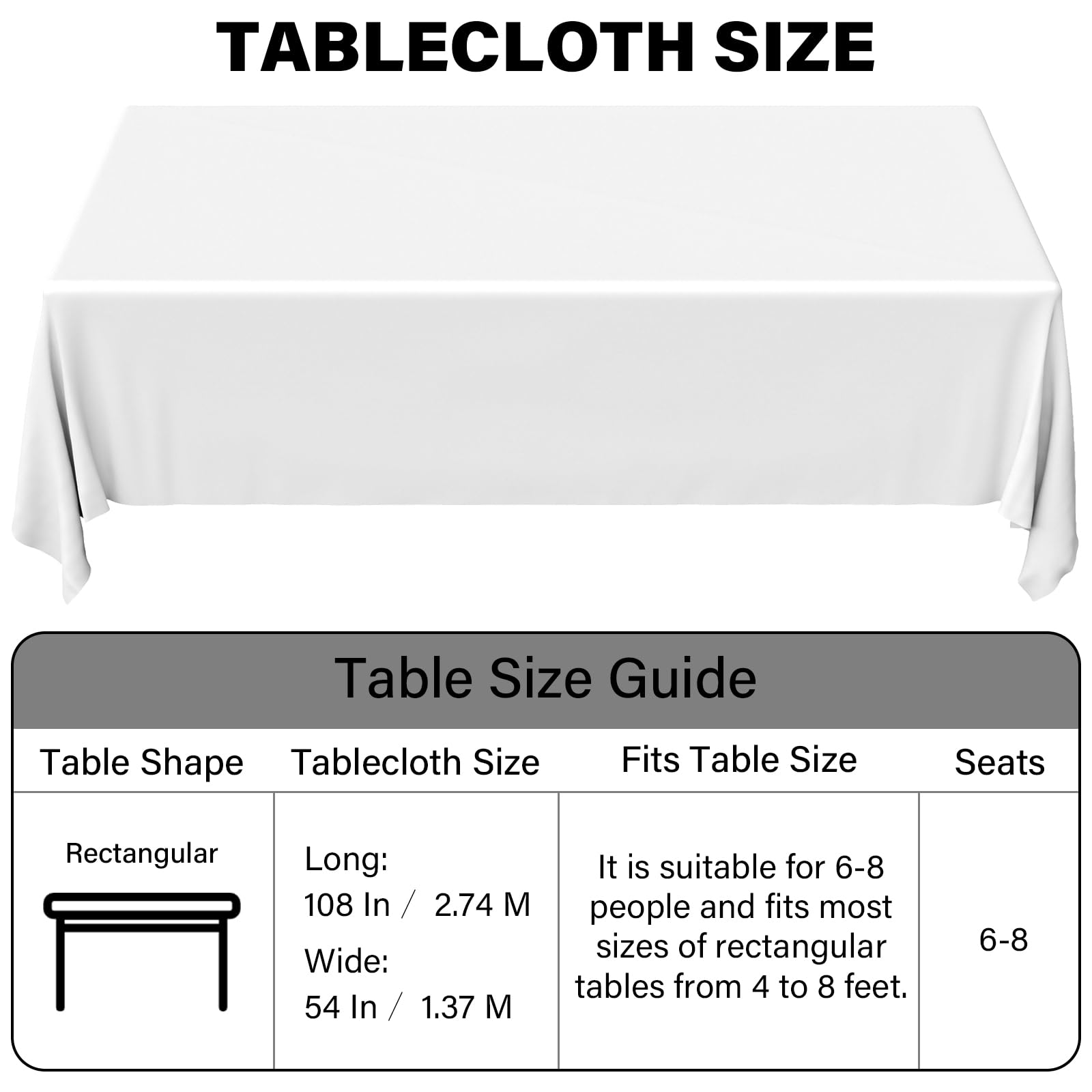 3 Pack Premium Disposable Plastic Tablecloth (54"x 108") , Rectangle Table Cover for Wedding, Party, Banquet, Burgundy(White)
