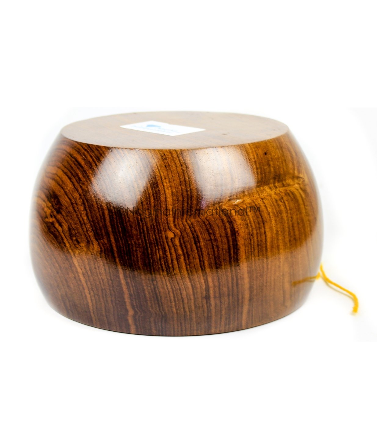 Nagina International Dark Rich Deep Wood Crafted Premium Polished Yarn Storage Bowl with Spiral Yarn Dispenser
