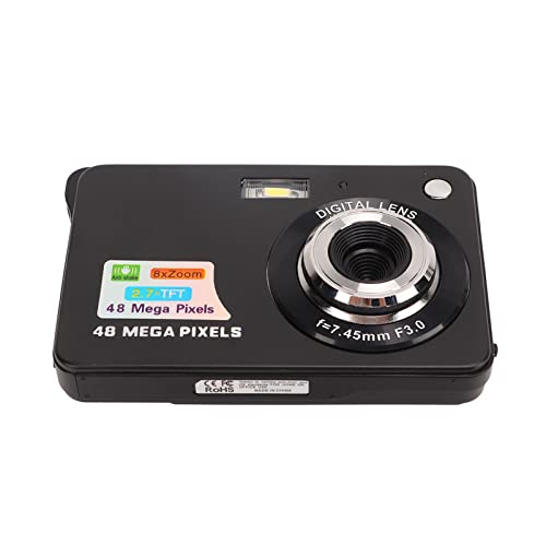 4K 48MP Digital Camera, 2.7in LCD 8X Zoom Camera, Portable HD Vlogging Camera Pocket Video Camera, Built in Fill Light