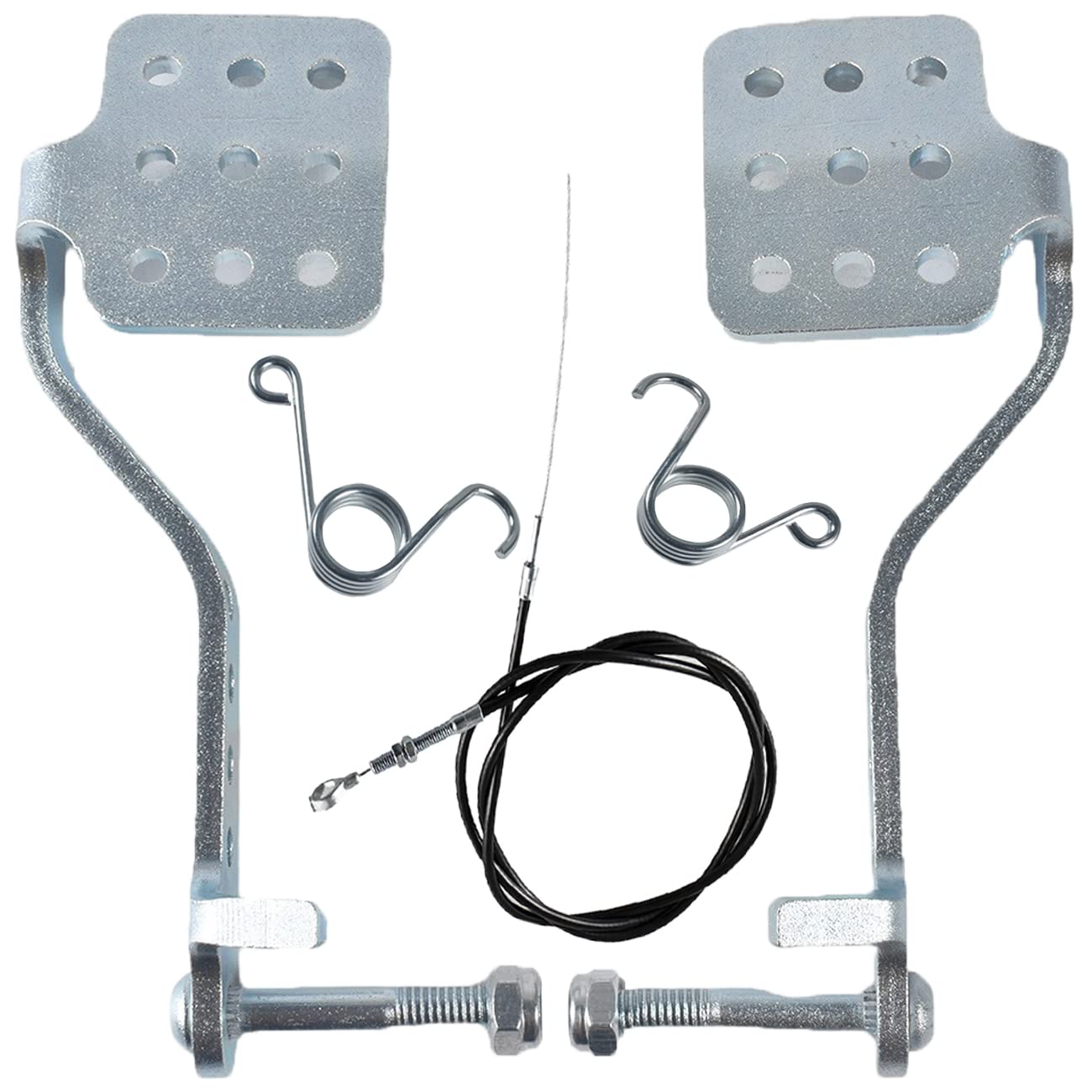 QASKEHKT Go Kart Brake Throttle Pedals Kits for 212cc 196cc 6.5hp Radio Flyer Road Rocket Azusa Carter Vintage Go Kart Cart Racing Drift Trike Black Parts Silver