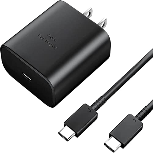 Samsung 45W Super Fast Charger,USB C Super Fast Charging Wall Charger for Samsung Galaxy S23 Ultra/S23/S23+/S22/S22+/S22 Ultra/S21/S21 Ultra/S20/Note 20/Galaxy Tab S7/S8/S8 Ultra with 6ft Type C Cable