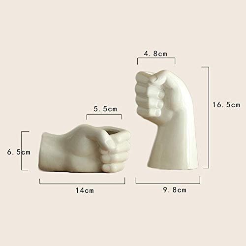 Statue Ceramic Vase Fisting Vase White Ceramic Flower Pot Flower Arrangement Home Living Room Modern Decorative-A_As_Shown