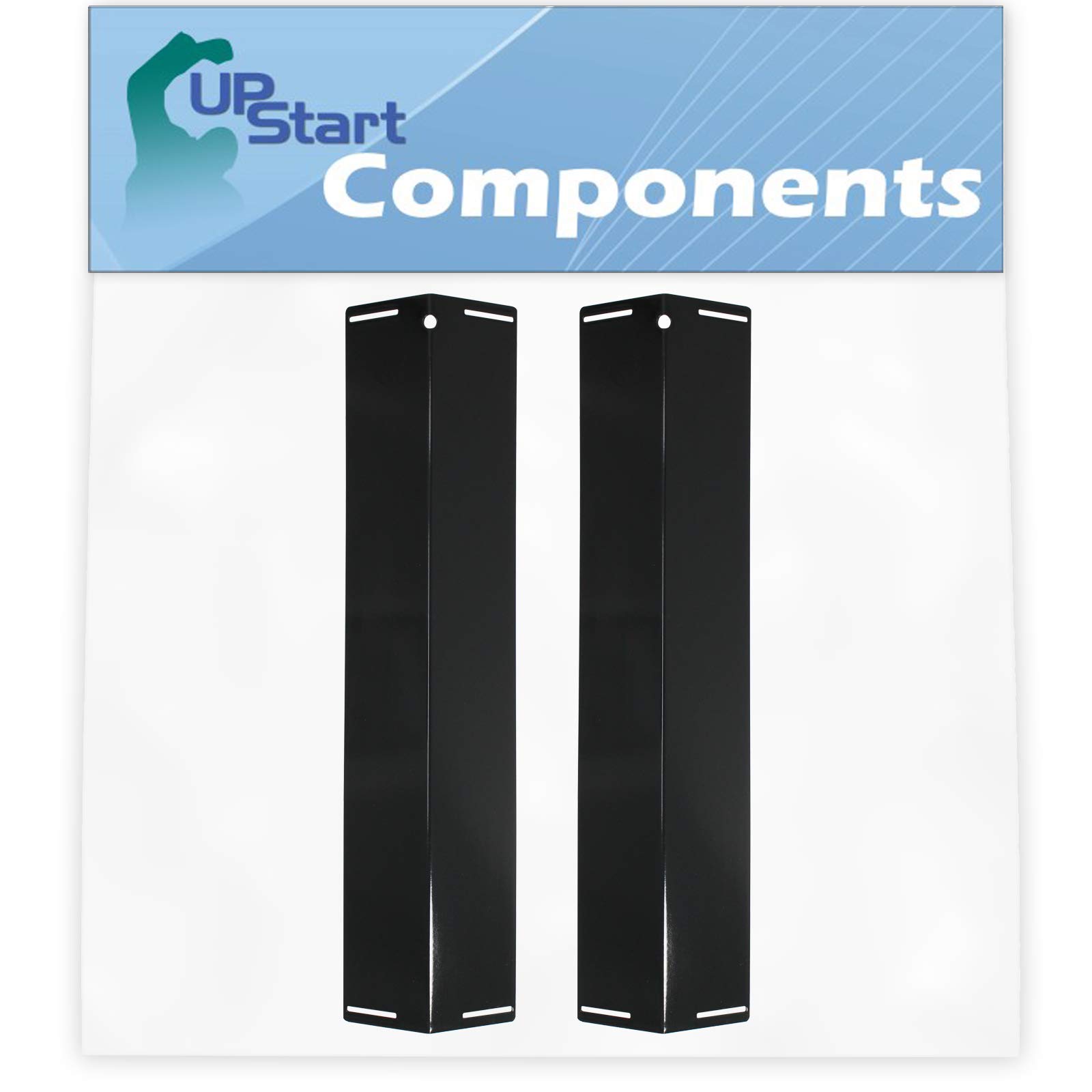 2-Pack BBQ Grill Heat Shield Plate Tent Replacement Parts for Charbroil 463211711 - Compatible Barbeque Porcelain Steel Flame Tamer, Flavorizer Bar, Vaporizer Bar, Burner Cover 16 1/2"