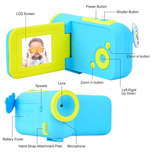 Mugast 1.77 Inch Mini Children Camera Digital Video Camera with CMOS Sensor and Built-in Microphone Recording for Taking Photos/Videos Outdoor. (Blue)