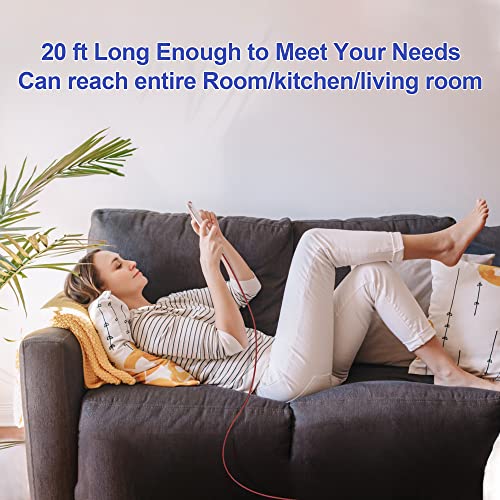 Extra Long iPhone Charger Cable, 20FT/6M Lightning Cord [Apple MFi Certified] Nylon Braided 2.4A Fast Charging Syncing Cable, USB Charging Cable for iPhone14 13 12 11 Pro Max Mini XR XS X