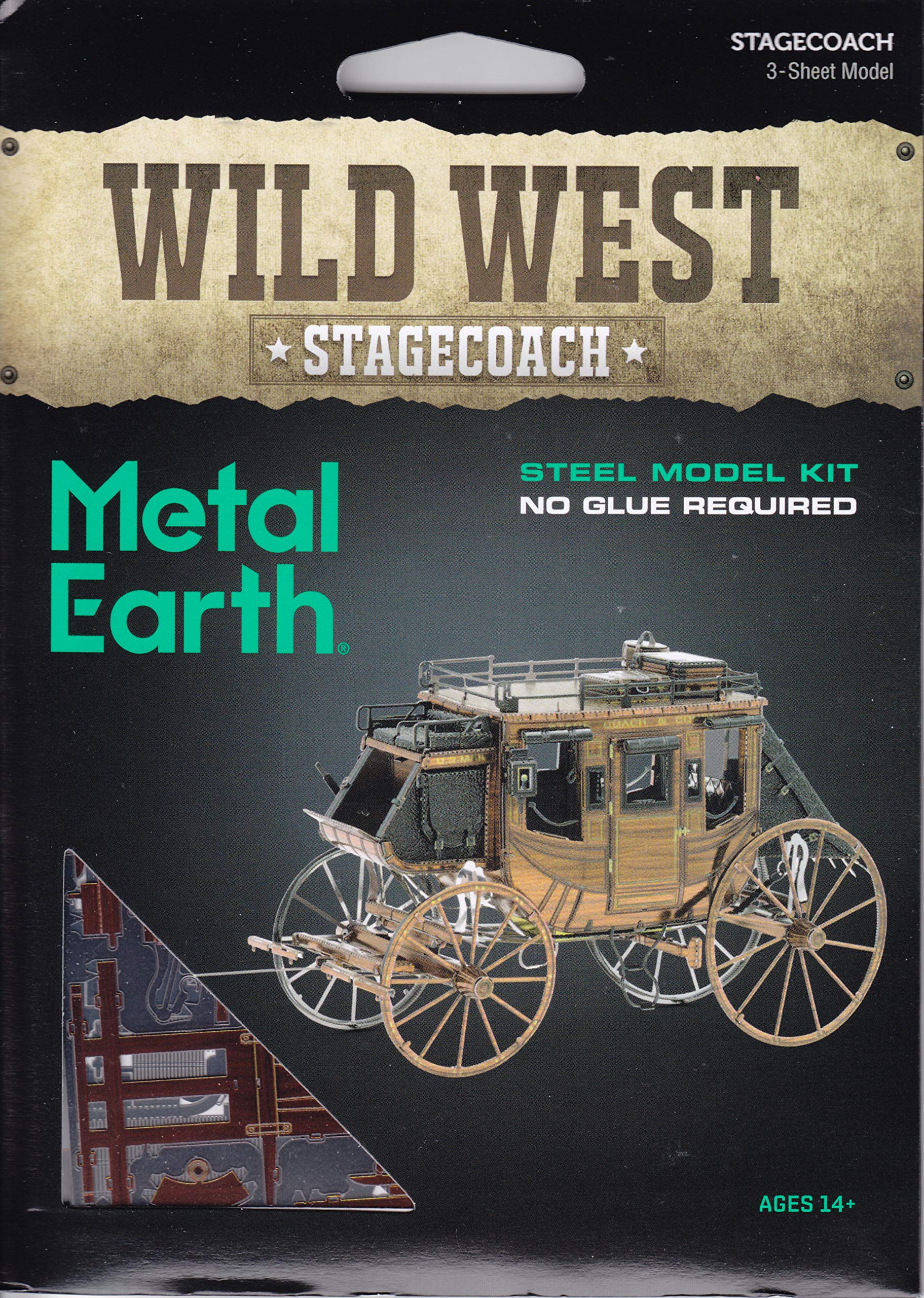 Fascinations Metal Earth Wild West Stagecoach 3D Metal Model Kit