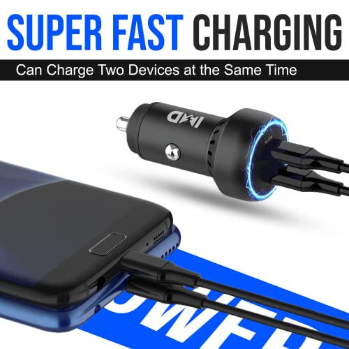 USB Type-C Car and USB Charger Car Accessories β 60W Dual Ports Type-C Cell Phone and USB Charger β Lighter USB Charger Compatible with iPhone, Samsung, Tablet β Fast Charge and Reliable Connection