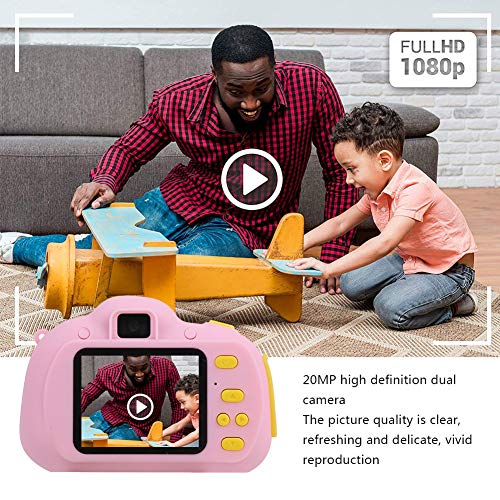Children Camera Cartoon Digital DV 2.0 Inch IPS Screen Cartoon Digital Camera X700 Children Taking Pictures Toy Birthday Gift(Pink)