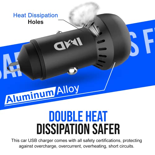 USB Type-C Car and USB Charger Car Accessories β 60W Dual Ports Type-C Cell Phone and USB Charger β Lighter USB Charger Compatible with iPhone, Samsung, Tablet β Fast Charge and Reliable Connection