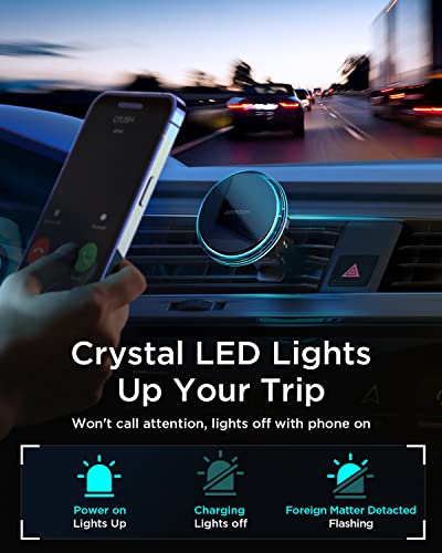 Design for Magsafe Car Mount Charger, [2-Layer Magnets Lock][for 99% Vent] Wireless Car Charger Magnetic, [5s Install] for Magsafe Car Charger, Magnet Car Fast Charger for iPhone 14/13/12 Series