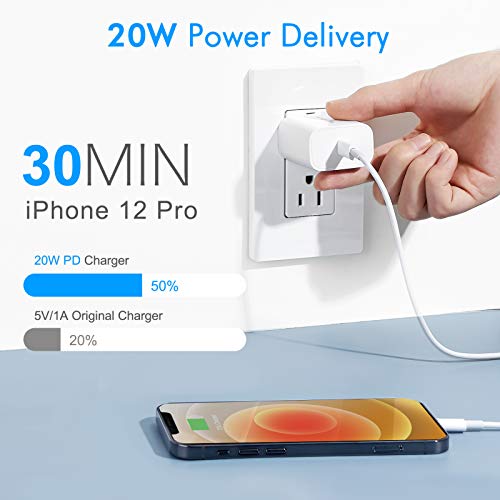 iPhone 13 12 Charger, 20W USB C Wall Charger, iPhone 12 Fast Charger Adapter, PD 3.0 Type C Charger Compatible with iPhone 13 Series/12 Series/11 Series/Pixel 3/Galaxy S20/S10