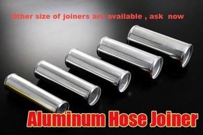 Autobahn88 Aluminum Alloy Hose Joiner Pipe, OD= 2.36" (60mm), L 3" (76mm), Glossy Polished, Includes 2 G-Clamps