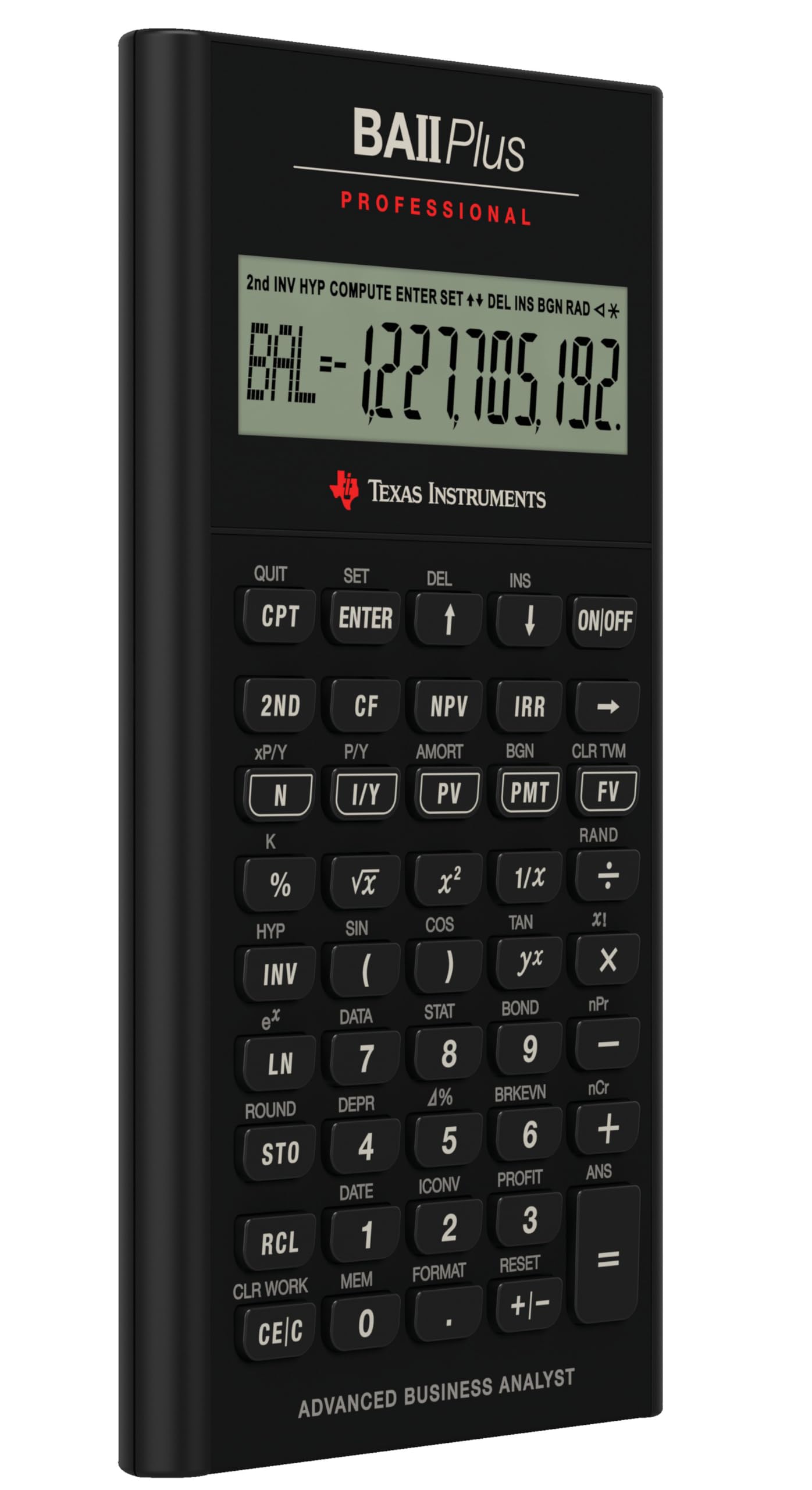 Texas Instruments BA II Plus Professional Financial Calculator Silver 9.8 Inch