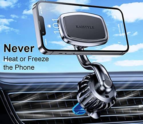 Kaistyle Magnetic Phone Mount, [Upgraded Clip] Unobstructed Car Vent Phone Mount [360° Rotate Arm] Cell Phone Holder for Car, Phone Car Holder Compatible with 4-6.7 inch Smartphone and Tablets