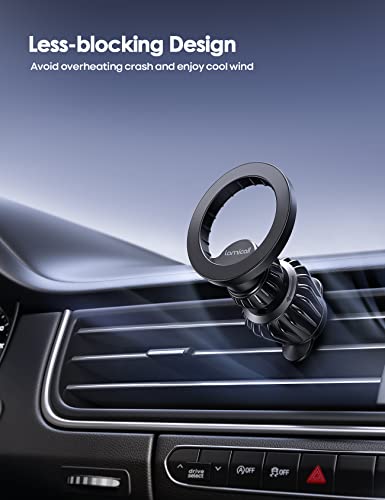Lamicall Fits MagSafe Car Mount – [20 Super Magnets] Magnetic Car Phone Mount, Air Vent Cell Phone Holder Clip, MagSafe Accessories for iPhone 14 13 12 Pro Max Plus Mini & MagSafe Case & All Phones