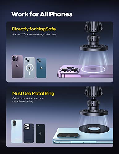 Lamicall Fits MagSafe Car Mount – [20 Super Magnets] Magnetic Car Phone Mount, Air Vent Cell Phone Holder Clip, MagSafe Accessories for iPhone 14 13 12 Pro Max Plus Mini & MagSafe Case & All Phones