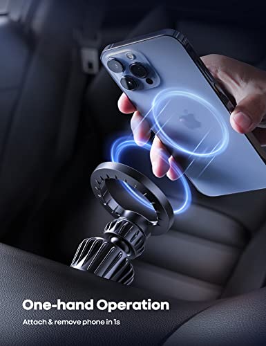 Lamicall Fits MagSafe Car Mount – [20 Super Magnets] Magnetic Car Phone Mount, Air Vent Cell Phone Holder Clip, MagSafe Accessories for iPhone 14 13 12 Pro Max Plus Mini & MagSafe Case & All Phones