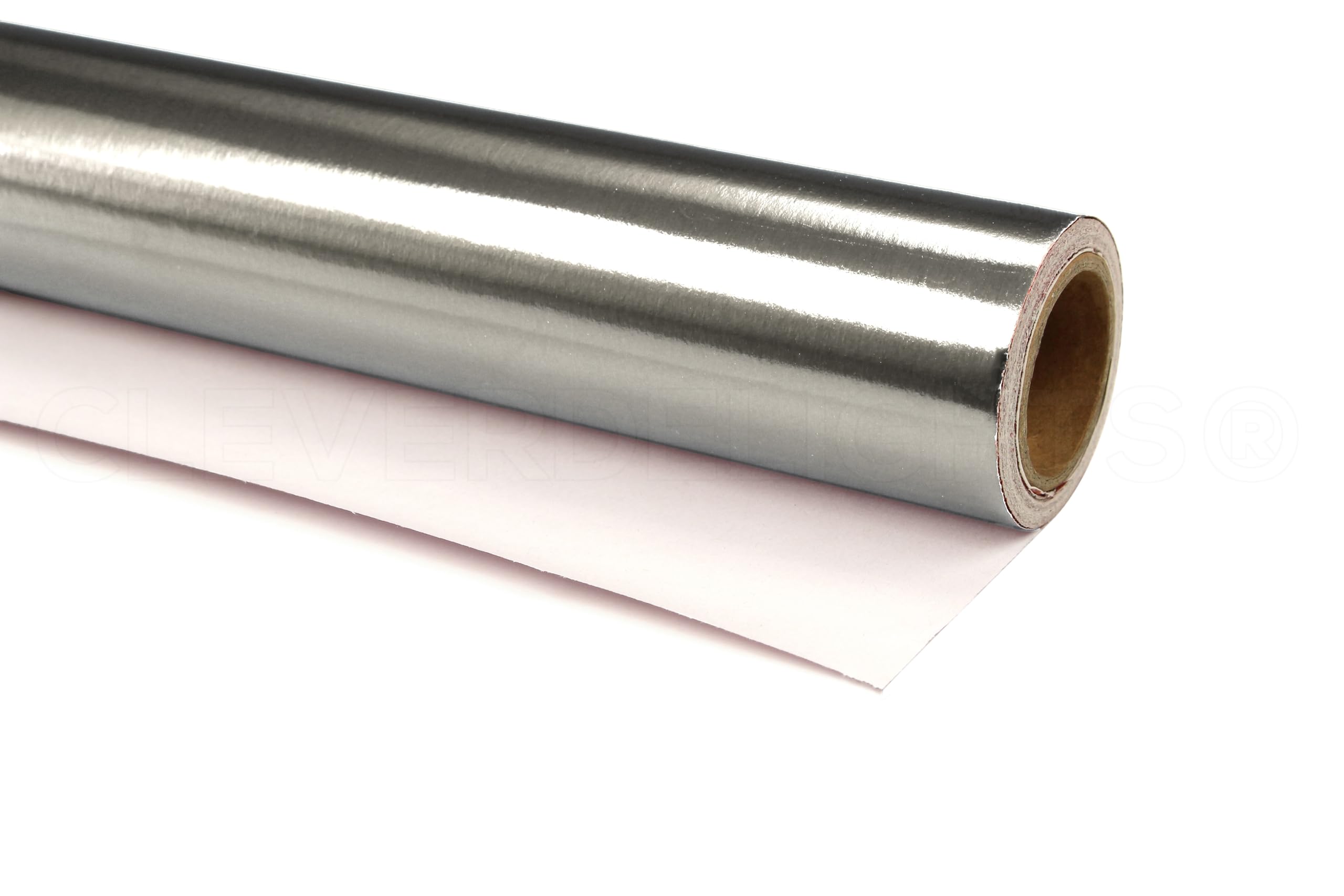 CleverDelights Metallic Silver Wrapping Paper - 30" x 300" JUMBO Roll - 62.5 SqFt - Shiny Gift Wrap Paper