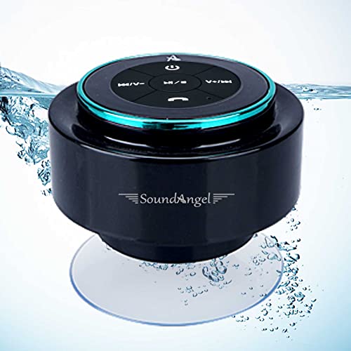 XLEADER Shower Speaker, IPX7 Certified Waterproof Bathroom Speaker, Girl Women Kids Shower Gift, SoundAngel Mate 5W Bluetooth Speaker with Suction Cup Mic, Mini Wireless Speaker for iPhone iPad Pool
