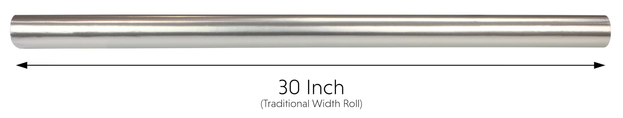 CleverDelights Metallic Silver Wrapping Paper - 30" x 300" JUMBO Roll - 62.5 SqFt - Shiny Gift Wrap Paper