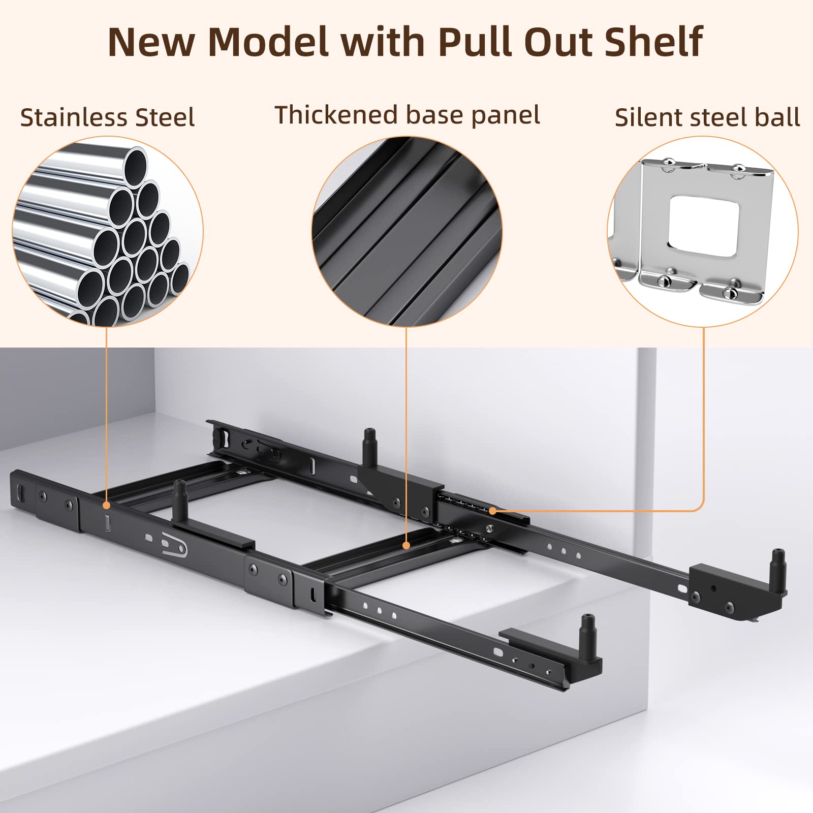 Pluspace 2 Pack Under Sink Organizer and Storage Pull Out Cabinet Organizer Bathroom Sink Organizer with Sliding Drawer Adjustable Height Kitchen Cabinet Organizer Multi-purpose Storage Shelf Black