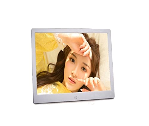 Family 15 Inch Screen LED Backlight HD 1280 * 800 Digital Photo Frame Electronic Album Picture Music Movie Full Function Good Gift (Color : White4GB, Size : EU Plug)