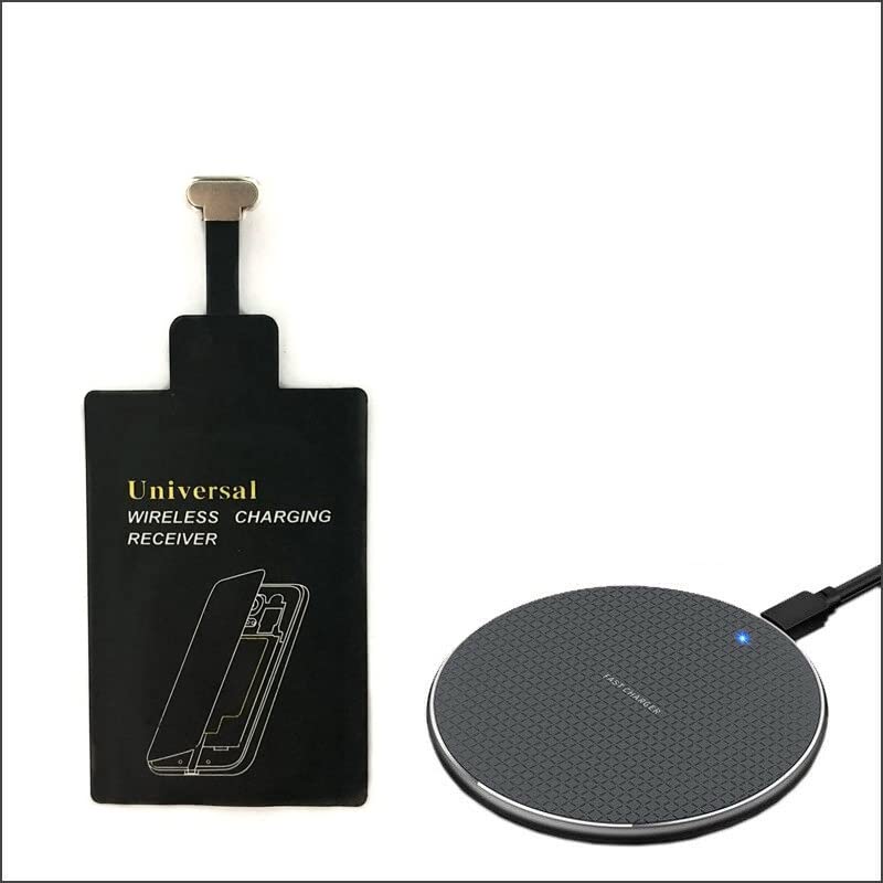 Wireless Charger PAD+External Receiver U01 for Samsung Galaxy A12 A22 A32 A42 A52 A72 4G 5G Black