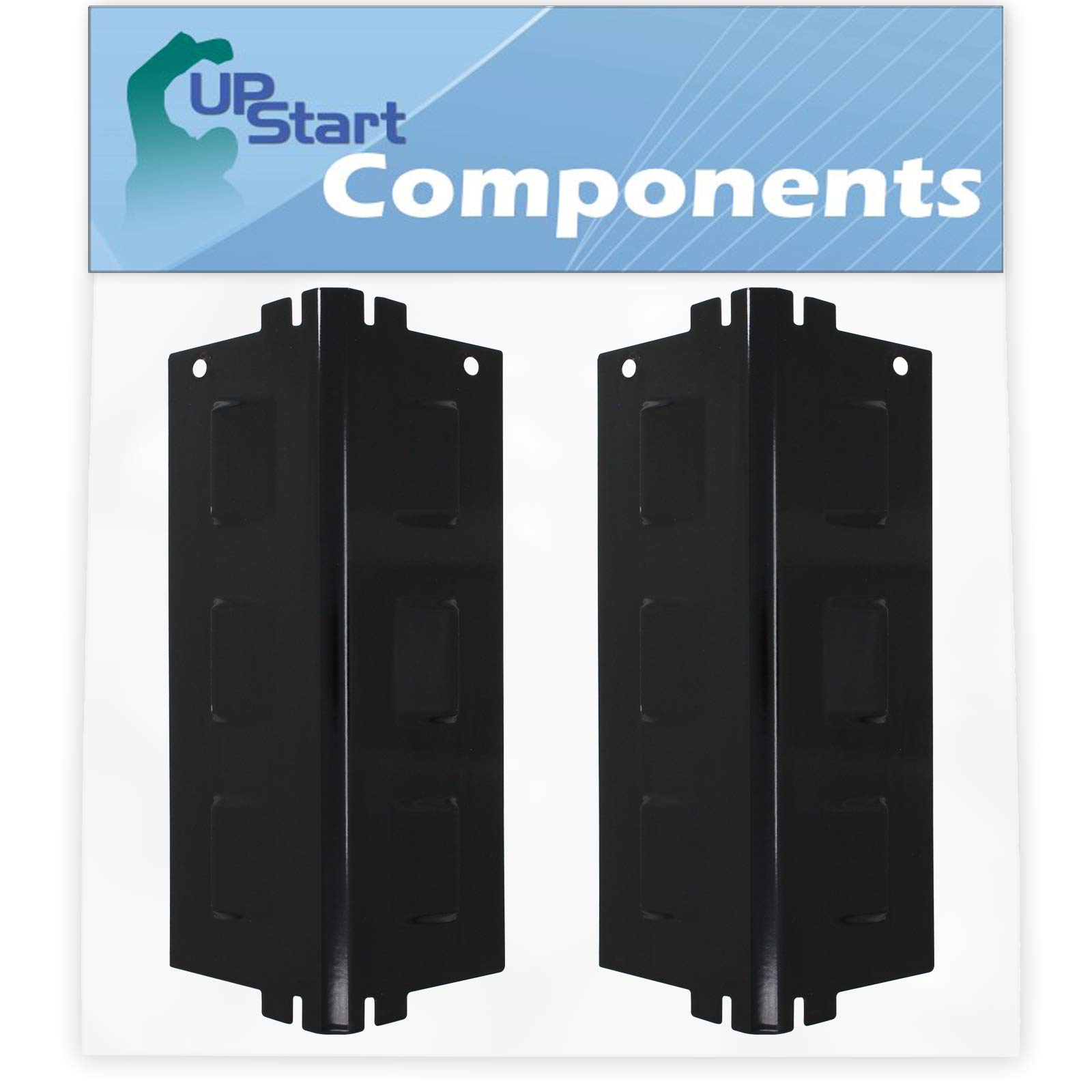 2-Pack BBQ Grill Heat Shield Plate Tent Replacement Parts for Kenmore 463353505 - Compatible Barbeque Porcelain Steel Flame Tamer, Flavorizer Bar, Vaporizer Bar, Burner Cover 11 3/4""