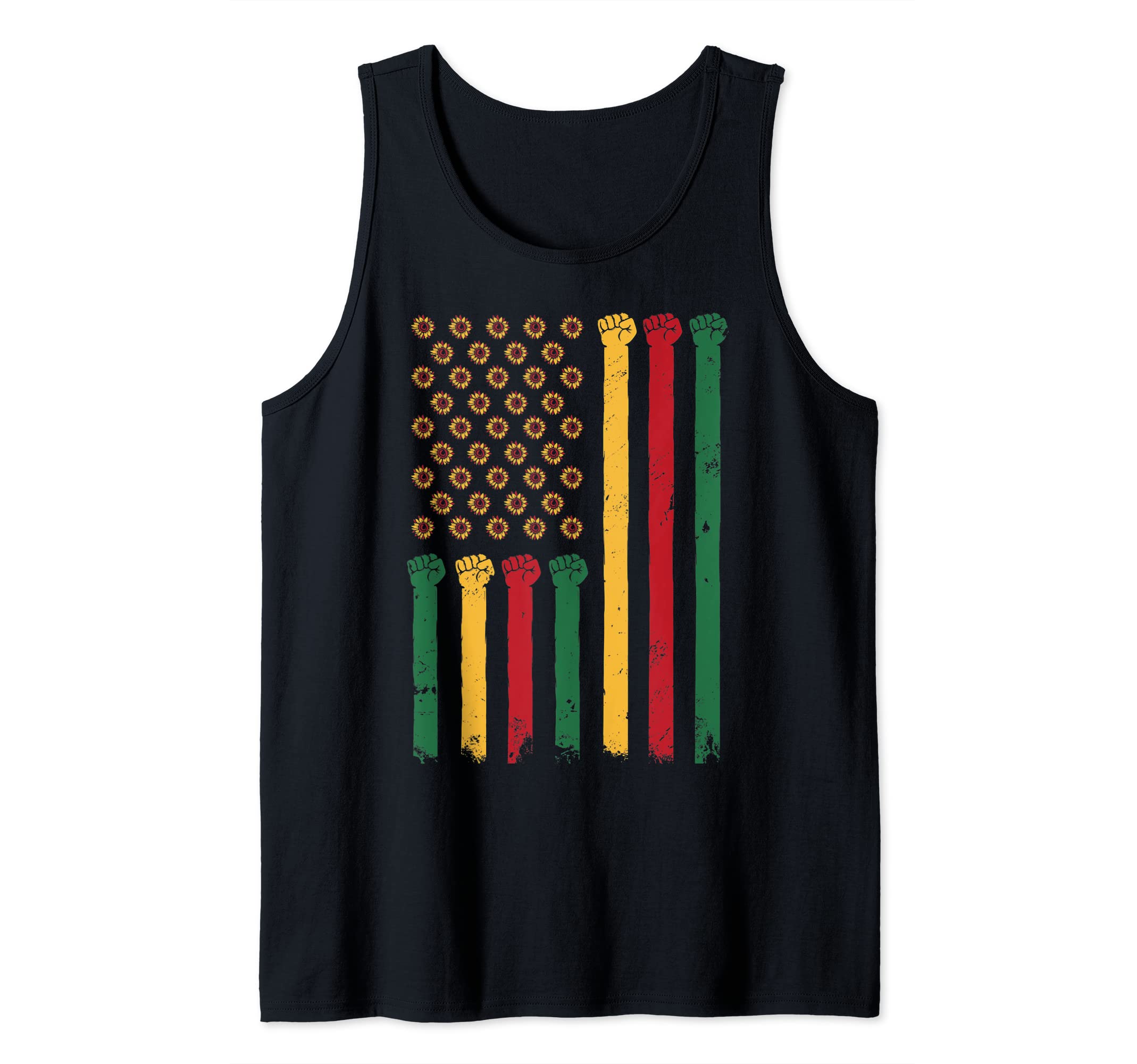 June 19, 1865 US Flag Fisting Hands and Flowers Tank Top