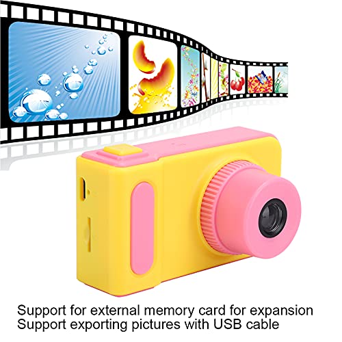 Mini Children Kid USB Digital Sports DSLR Video Camera Toy, Portable Mini Cartoon Digital Camera with Memory Card Slot(Pink)
