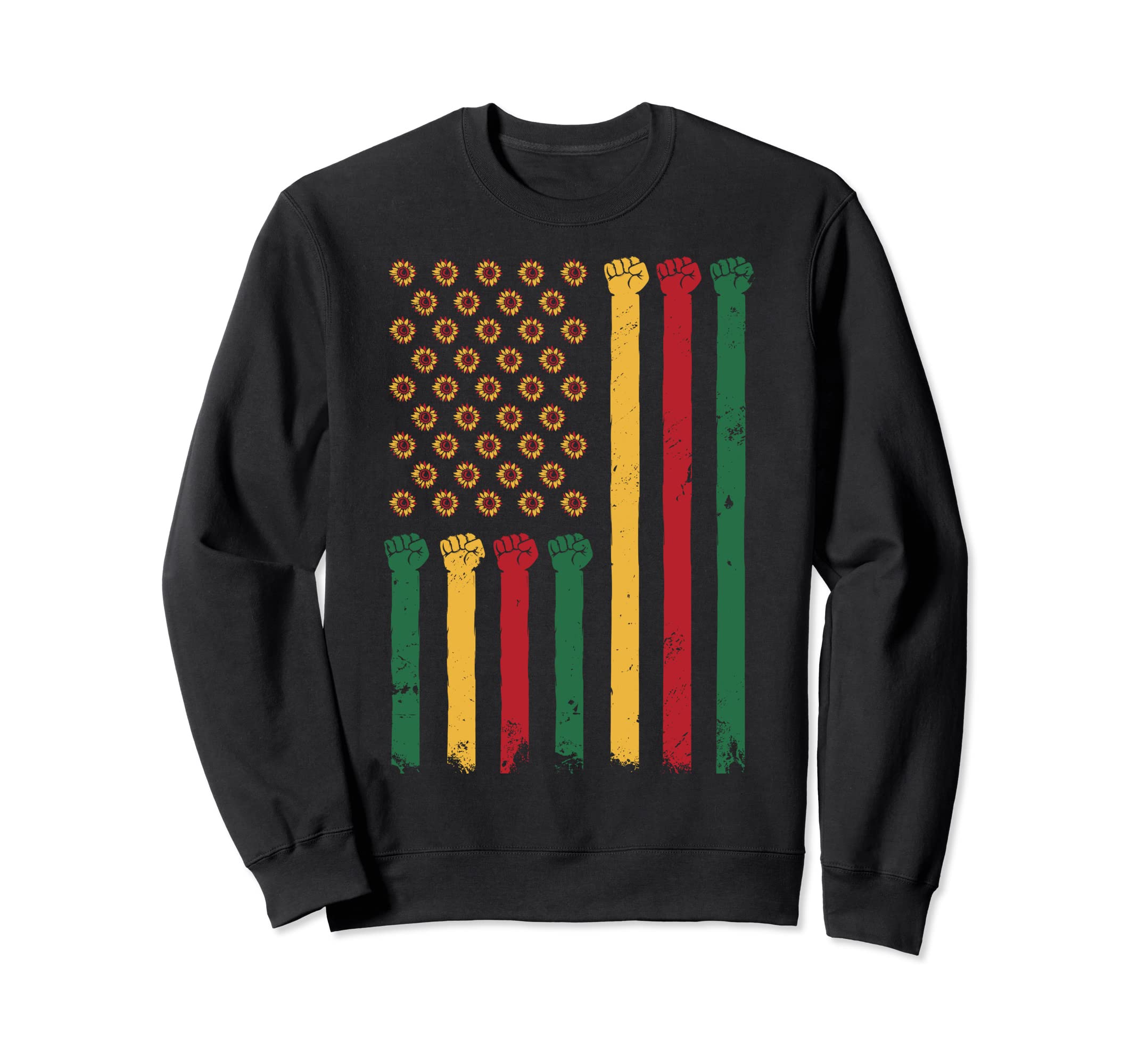 June 19, 1865 US Flag Fisting Hands and Flowers Sweatshirt