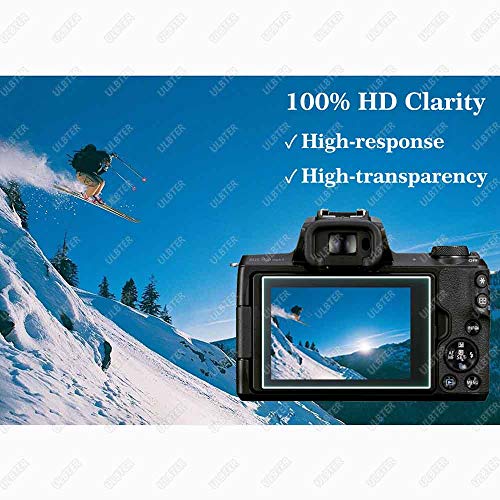 ULBTER Screen Protector for Canon EOS M50 Mark II Camera & Hot Shoe Cover 0.3mm 9H Hardness Ultra-clear Tempered Glass Screen Protector,Anti-Scrach Anti-Fingerprint Anti-Dust Anti-Bubble [3 Pack]
