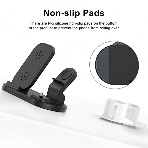 Wireless Charging Station for Apple Products, 3 in 1 Wireless Charger Stand for iPhone 8 Above Series, iWatch 8/Ultra/7/6/SE/5/4/3/2/1, Airpods Pro/3/2/1(with 18W Adapter)(Black)