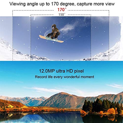 Multi-Function Shooting HF40 Sport Camera with 30m Waterproof Case, Generalplus 6624, 2.0 inch LCD Screen(Black/Gold) (Color : Black)